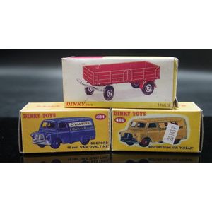 3 Dinky Diecast Vehicles with Bedford Vans and Trailer - Branded ...