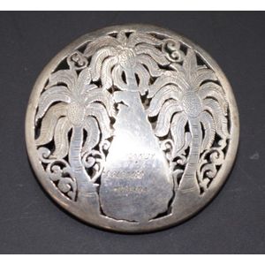 Ceylon Silver Brooch with Pierced Decoration and Engraving - Brooches ...