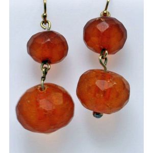 Faceted Amber Drop Earrings in 9ct Gold Fittings - Earrings - Jewellery