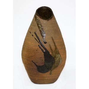Splashed Ash Stoneware Vase by Pat Perrin - New Zealand Potters ...