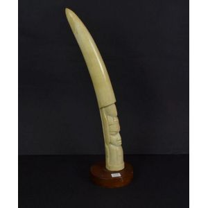 Carved Chinese ivory tusks and ivory tusk bridges - price guide and values