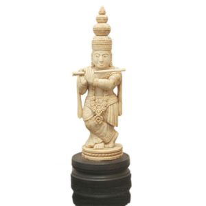 Thai Ivory Musician Figure with Elaborate Costume - Ivory - Oriental