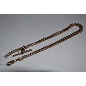 9ct Gold Graduated Curb Link Albert Chain - 45g - Necklace/Chain ...