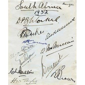 1931-32 South African Team Autographed Page - Sporting - Cricket ...