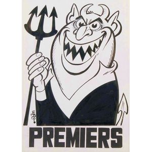 Weg's 1956 Grand Final Artwork - Sporting - AFL/VFL - Memorabilia