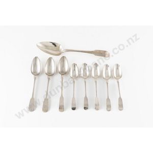 Set of 9 Sterling Silver Fiddle Pattern Spoons - Flatware/Cutlery and ...