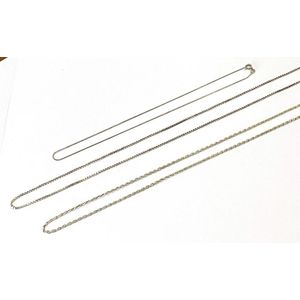 3 Sterling Silver Chains - Box & Curb - 40-70cm - Necklace/Chain ...