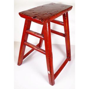 50cm Chinese Red Lacquered Stool - Furniture - Oriental