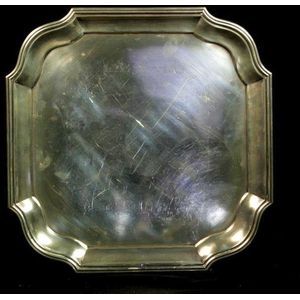 Square Continental Silver Tray, 730g, 30.5cm Length - Trays, Salvers ...