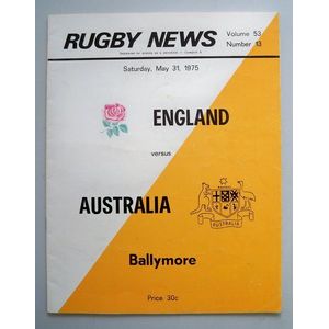 Australia vs England Rugby Match 1975 - Sporting - Rugby League & Rugby ...
