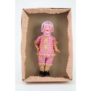German Bisque Bonnet Head Character Doll with Original Outfit - Bisque ...