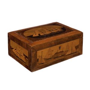 Maritime Marquetry Box with Queen Victoria's Royal Yacht Panel - Boxes ...