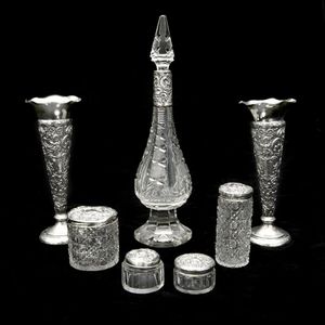 Sterling Silver Dressing Table Set with Vases - Vases - Silver