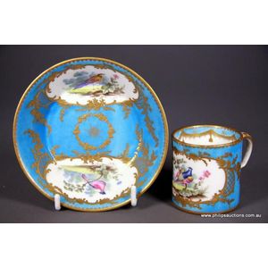 Sevres and Sevres style cup and saucer - price guide and values