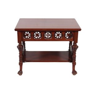 Gothic Revival Mahogany Centre Table with Sunburst Fretwork - Tables ...
