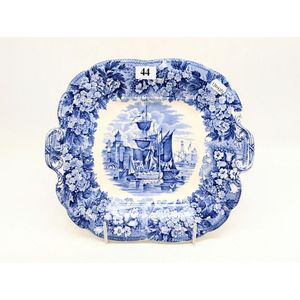 Antique Wedgwood 'Ferrara' Blue and White Shipping Scene Plate ...