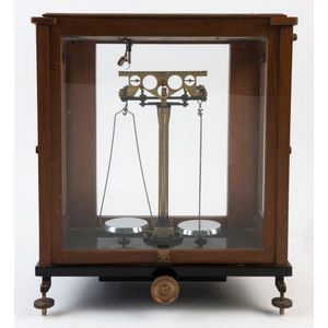 Early 20th Century Scientific Balance Scales in Glass Case - Scales ...