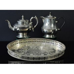 EPBM Tea Set with Galleried Tray - Jugs & Ewers - Silver Plate