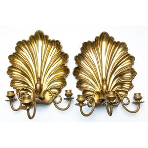 Brass Clam Shell Wall Sconces - Wall Lights - Lighting