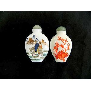 Chinese Hand-Painted Snuff Bottles with Character Marks - Snuff Bottles ...