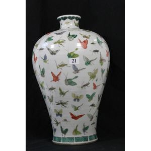 Butterfly-Insect Decorated Chinese Porcelain Vase - Ceramics - Chinese ...