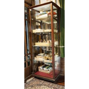 Antique Wood Frame Display Case with Mirror Back - Cabinets - Display ...