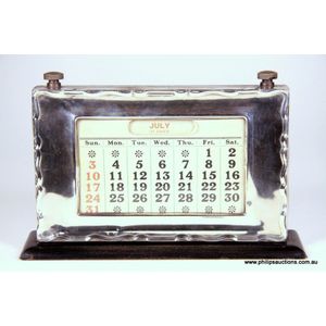 1929 Sterling Silver Desk Calendar - Writing - Desk Accessories ...
