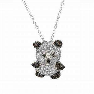 Crystal Panda Necklace in Sterling Silver - Necklace/Chain - Jewellery