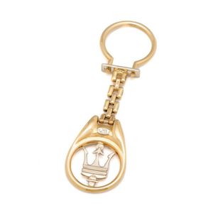 18ct Two Tone Maserati Key Ring with Italian Hallmarks - Zother - Jewellery