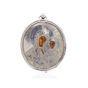Russian Madonna and Child Icon Pendant, 1868 - Pendants/Lockets - Jewellery
