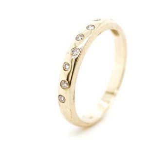Diamond and 9ct Gold Punch Set Ring - Size N-O - Rings - Jewellery