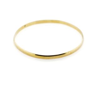 9ct Gold D-Shape Bangle, 62mm Inside Width, 5.5g Weight - Bracelets ...