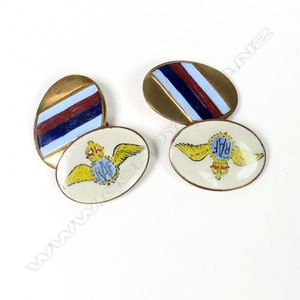 Enamelled RAF Cufflinks with L'sB Stamp - Cufflinks & Studs - Jewellery