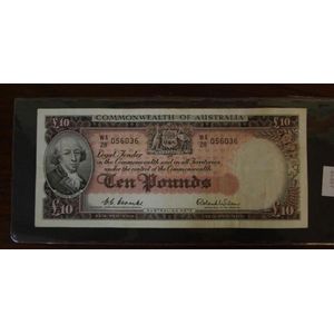 Australian Ten Pound Note with Serial Number WA28 056036 - Coins ...