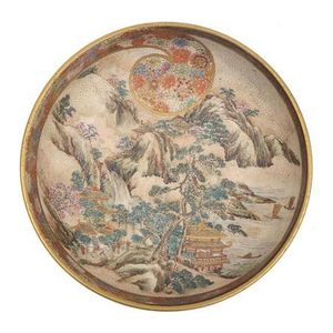 Meiji Satsuma Bowl with Kyoto Tojiki Goshigaisha Signature - Ceramics ...