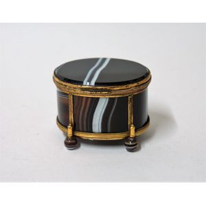 Banded Agate Gilt Metal Oval Box - Boxes, Jewellery & Trinket (not ...