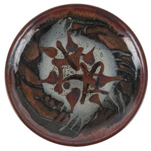 Reg Preston Signed Pottery Platter, 30cm Diameter - Australian Themes ...