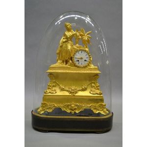 French Gilt Bronze Clock with Egyptian Girl, Signed David - Clocks ...
