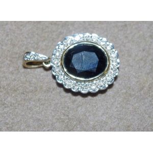 Obsidian Diamond Pendant in 9ct Gold - Pendants/Lockets - Jewellery
