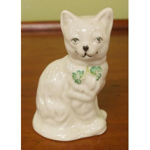 Belleek Ceramic Cat Figurine - 10cm Tall - Belleek - Ceramics