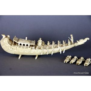 Carved Chinese ivory boats - price guide and values