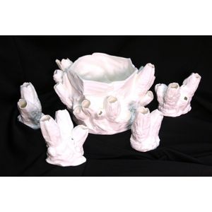 Charles Noke Barnacle Fern Pot & Small Vases (a/f) - Royal Doulton ...