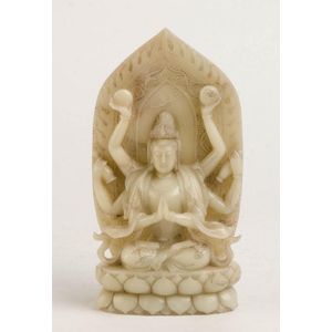 Multi-Armed Jade Deity Figure - Jade - Oriental