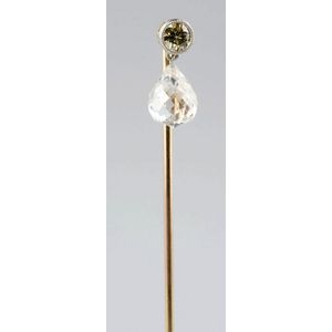 Art Deco Diamond Stick Pin with Briolette and Yellow Diamond - Stick ...