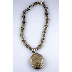 Victorian Engraved Silver Locket on Fancy Chain - Pendants/Lockets ...