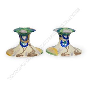 Clarice Cliff Aurea Candlesticks - Cliff, Clarice - Ceramics