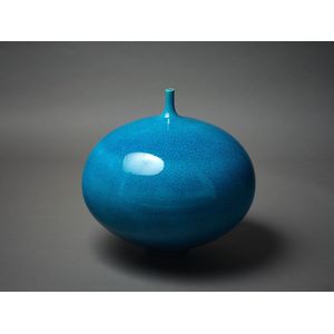 Turquoise Spire Orb Vase by Peter Collis - New Zealand Potters & Themes ...