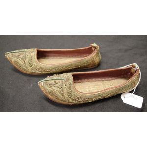 Antique Middle Eastern Embroidered Slippers Pair - Footwear - Costume ...