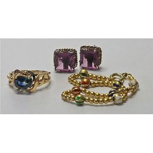 Gold Jewelry Parcel with Bracelet, Ring, and Earrings - Rings - Jewellery