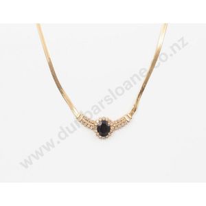 14ct Sapphire & Diamond Necklace with 32 Stones - Necklace/Chain ...